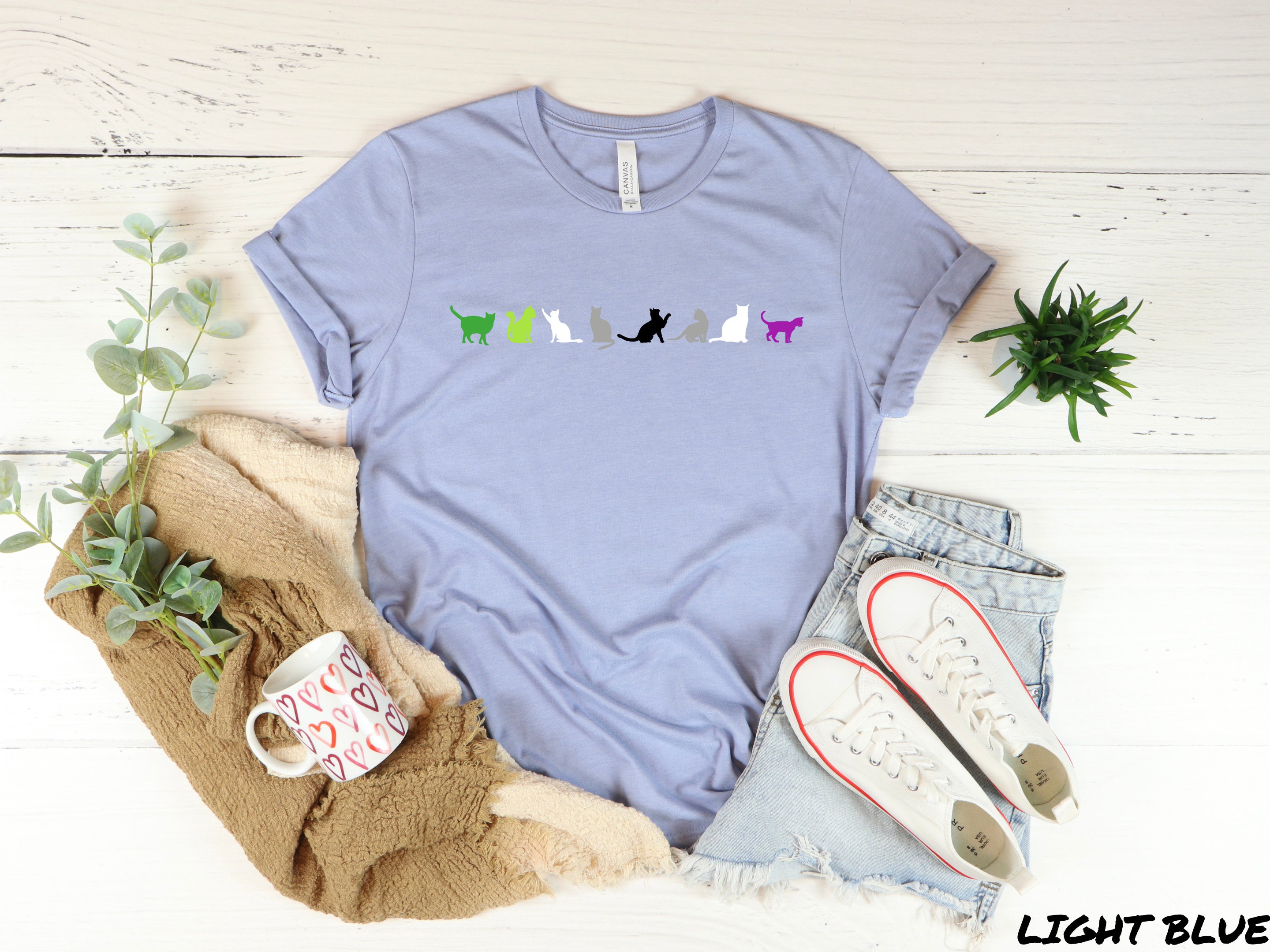 Aroace Cats T Shirt Aro Ace Flag Gift Cute Aromantic Asexual - Etsy