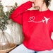 Heart Plane Sweatshirt,plane Lover,gift for Birthday,airplane Shirt ...