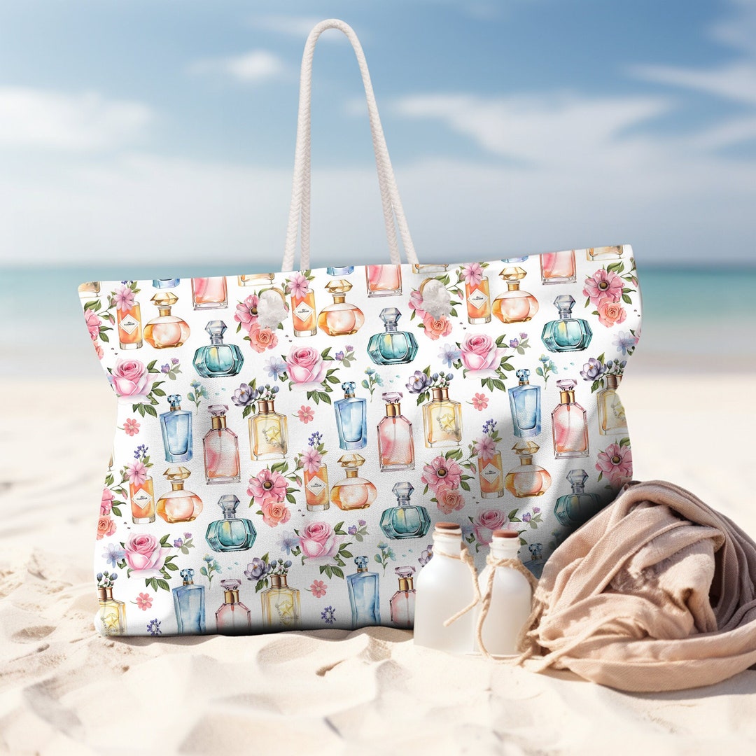 Oversized Tote Bag Big Perfume Bottle, Colorful, Extra Large Weekender ...