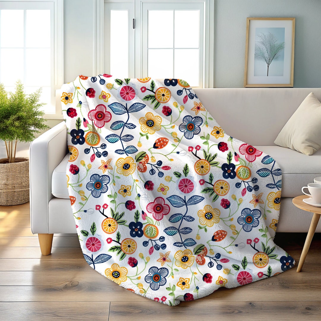 Grandma Core Decor Bright Floral Comforter - Cozy Retro Granny Chic ...