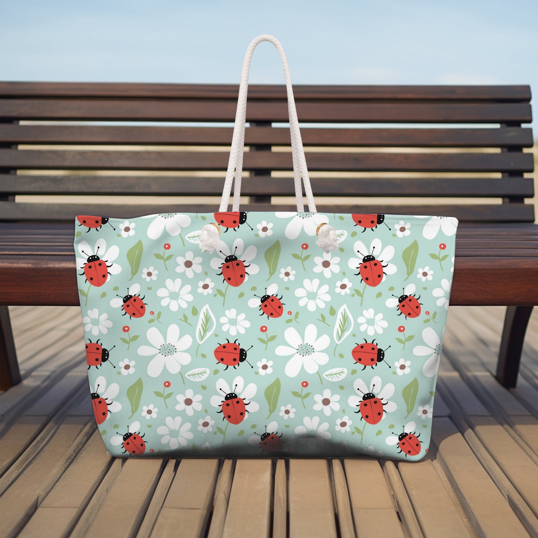 Oversized Tote Bag Big Ladybug Colorful, Extra Large Weekender Tote Bag ...