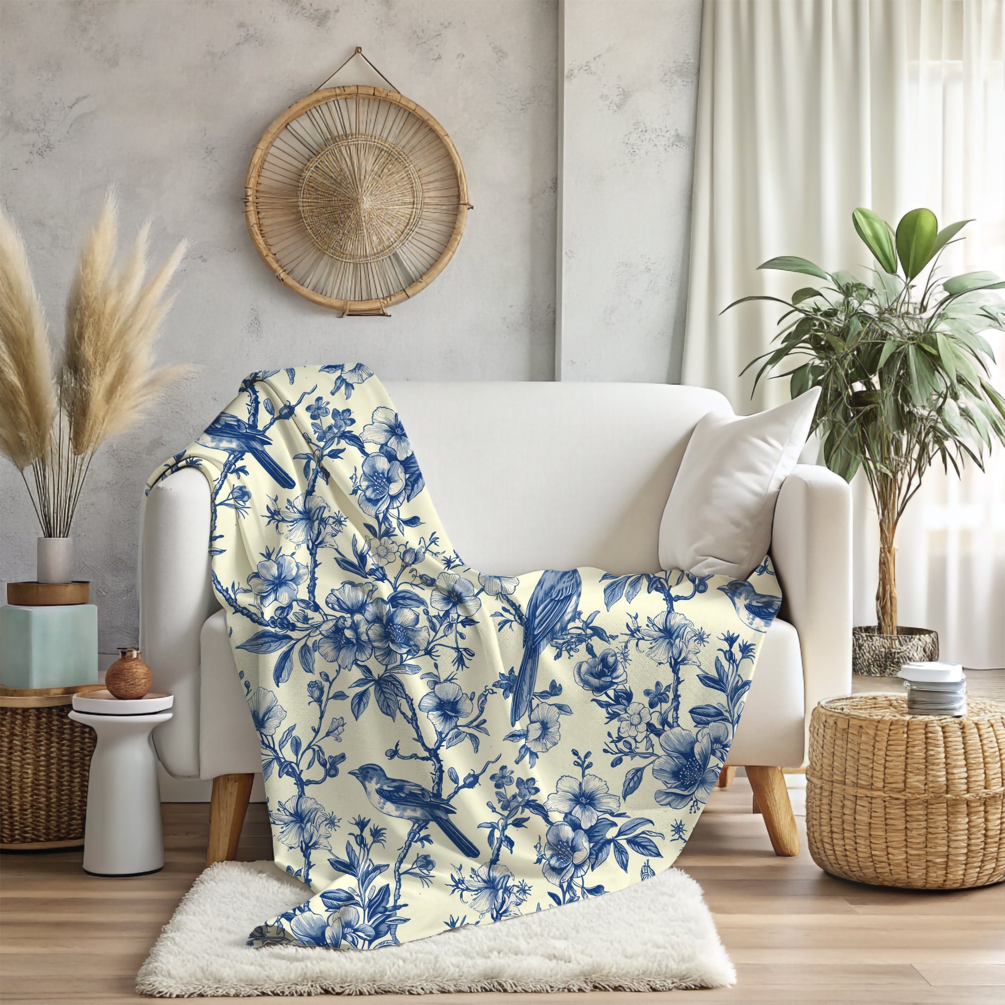 Grandma Core Decor Blanket Comforter Soft Granny Chic Bedspread Toile ...