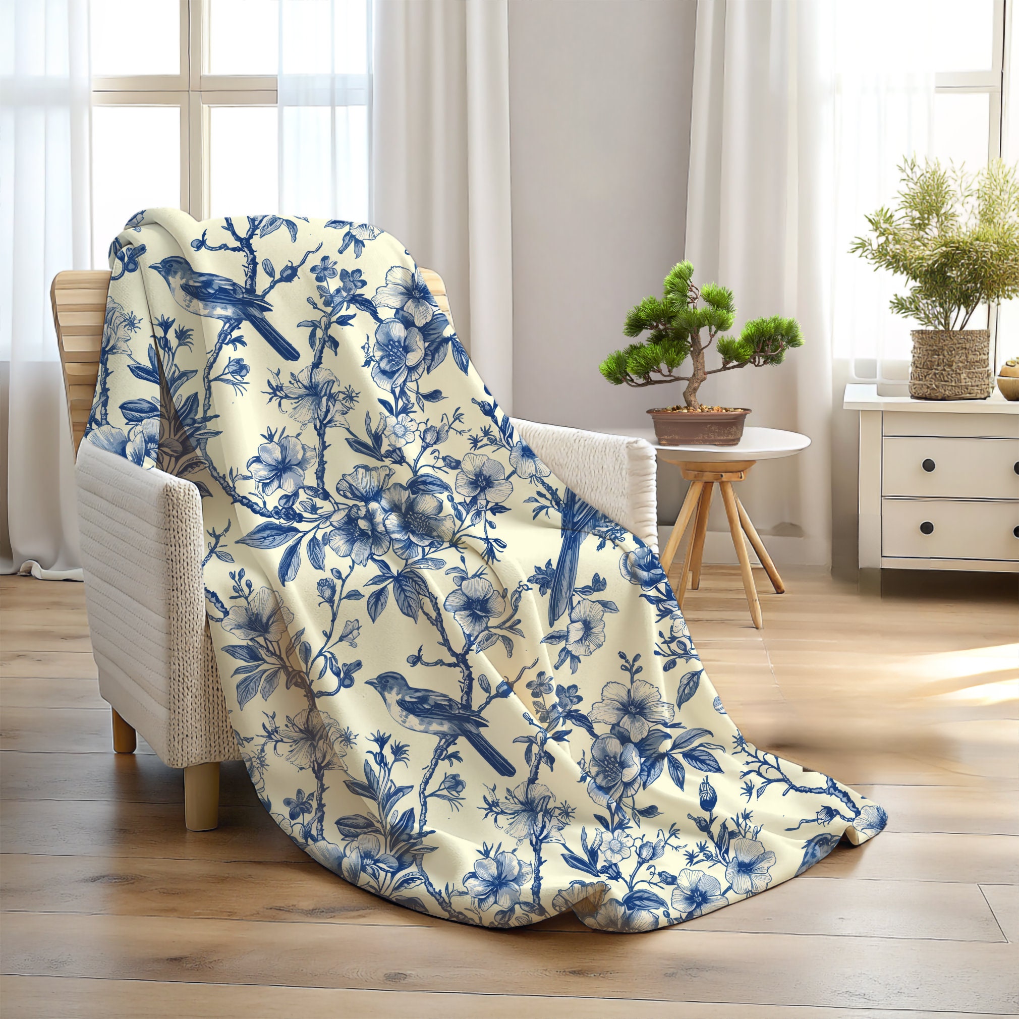 Grandma Core Decor Blanket Comforter Soft Granny Chic Bedspread Toile ...
