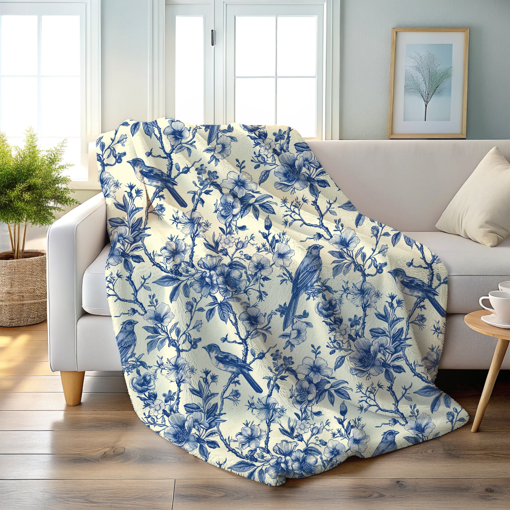 Grandma Core Decor Blanket Comforter Soft Granny Chic Bedspread Toile ...