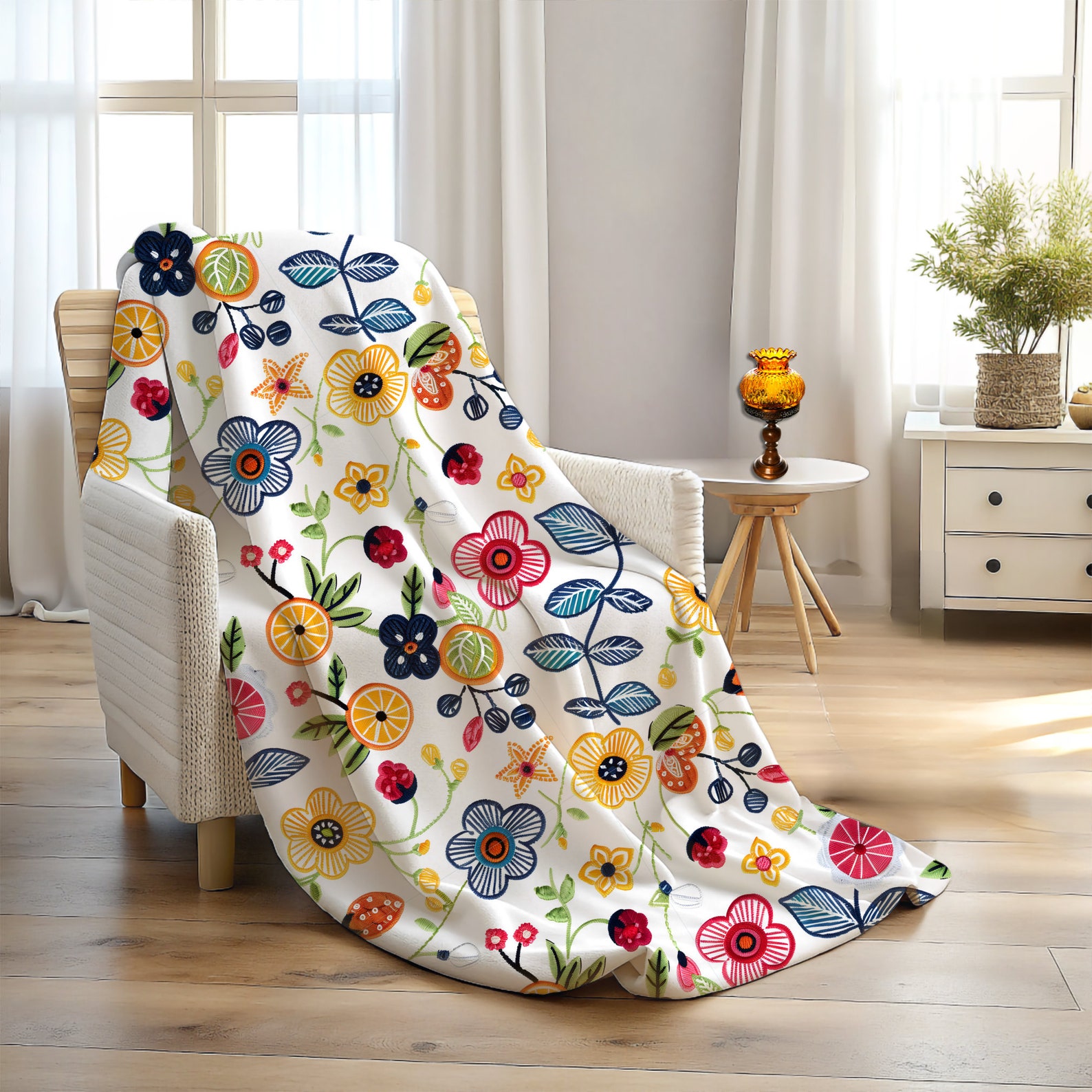 Grandma Core Decor Bright Floral Comforter - Cozy Retro Granny Chic ...