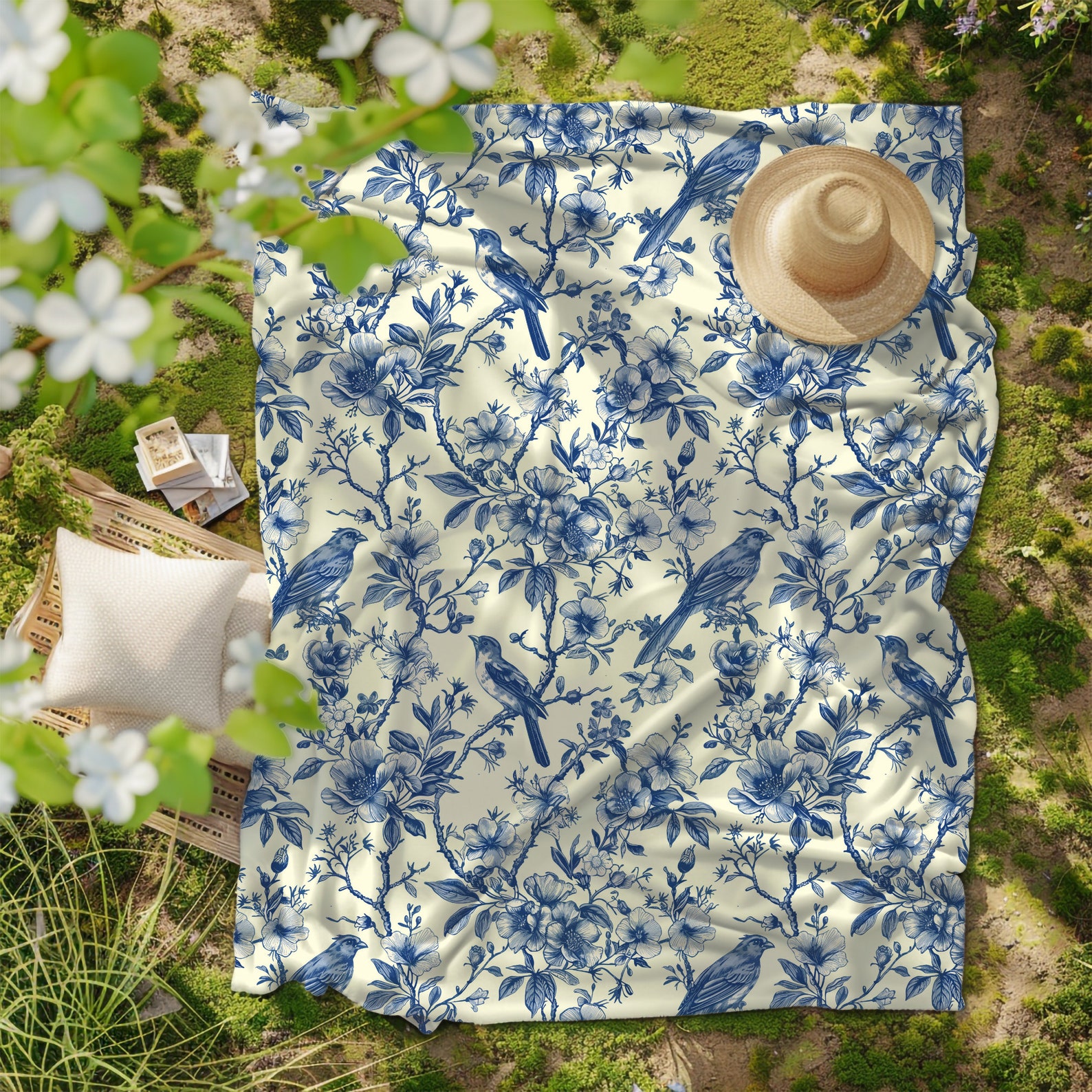 Grandma Core Decor Blanket Comforter Soft Granny Chic Bedspread Toile ...