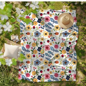 Grandma Core Decor Bright Floral Comforter - Cozy Retro Granny Chic ...