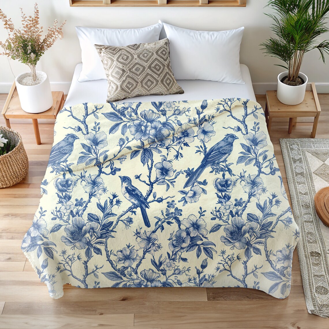 Grandma Core Decor Blanket Comforter Soft Granny Chic Bedspread Toile ...