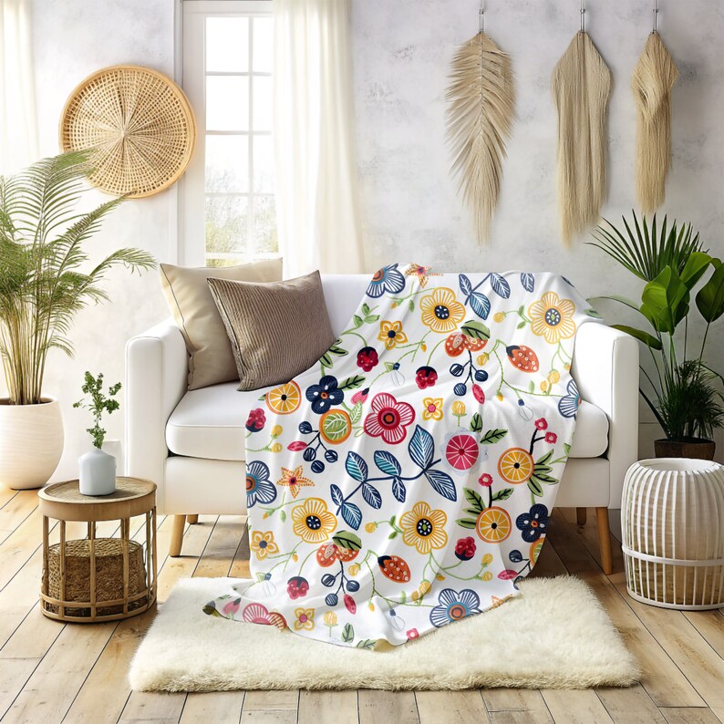 Grandma Core Decor Bright Floral Comforter - Cozy Retro Granny Chic ...