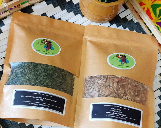 Eru Pack / Dry Eru Leaves / Crayfish / Cameroon Spices / Tatistore. - Etsy