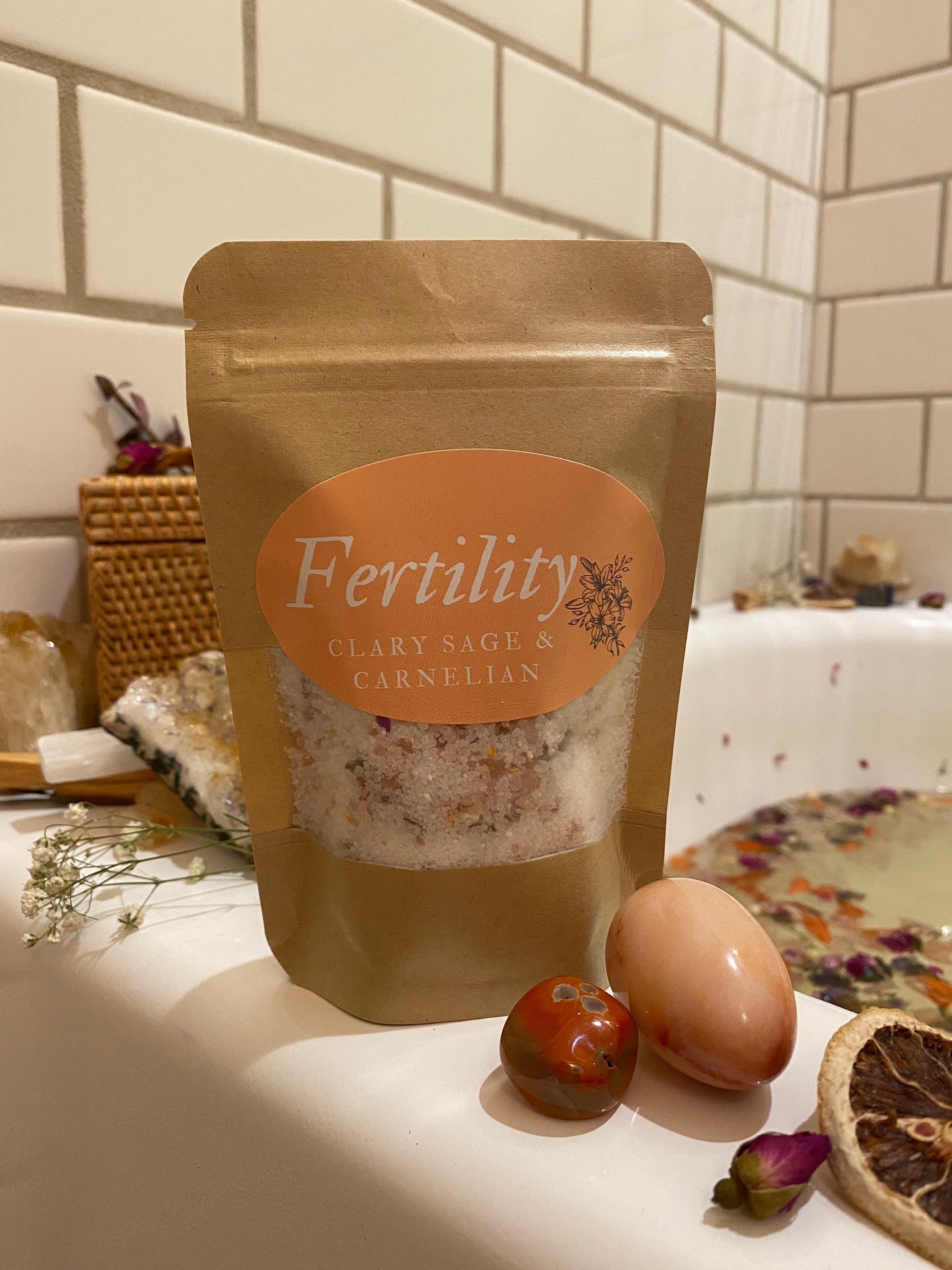 Fertility Ritual Oil Manifestation Bath W/ Crystal Premium Gift Set - Etsy