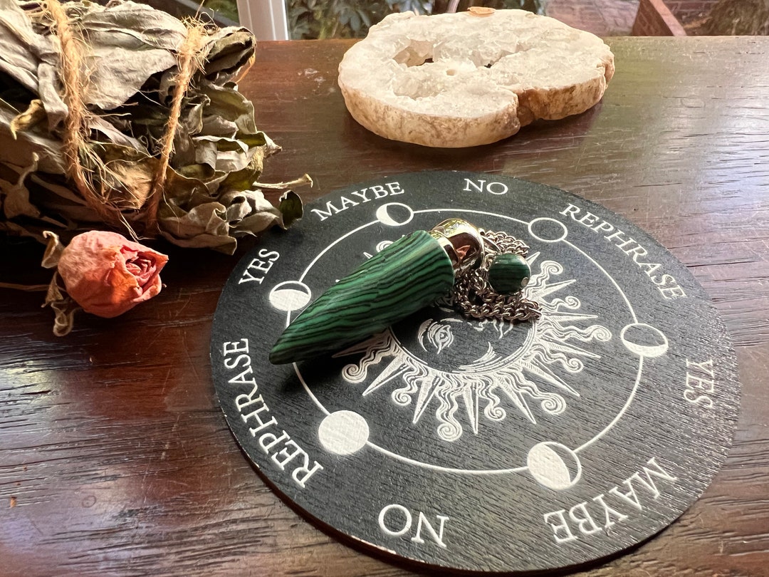 Malachite Bullet Chamber Pendulum Board Divination Tool Psychic Reading ...