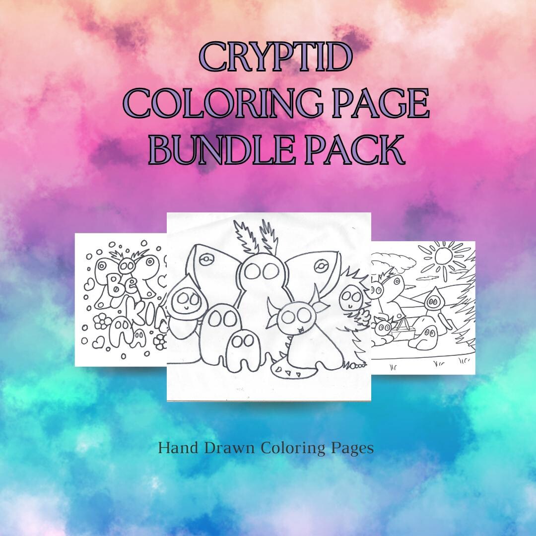 Cryptid Coloring Pages, Digital Download Coloring Page, Kids or Adult ...