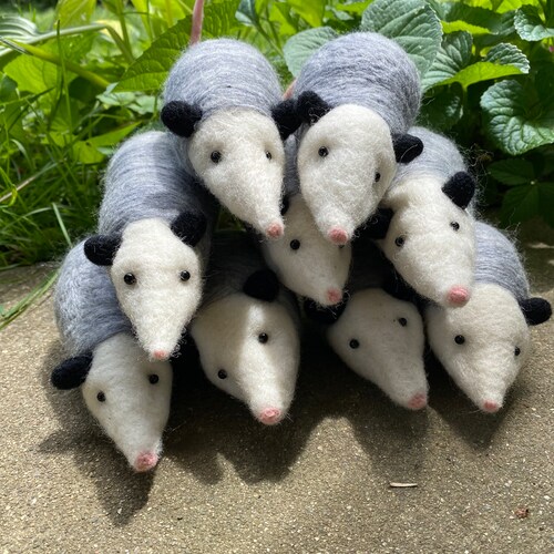 Opossum Felt Plushie Possum Stuffie Toy Opossum Stuffed - Etsy