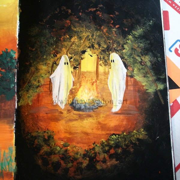 Cryptid Cafe Art Print, Mothman Art, Flatwoods Art, Bigfoot Art, Fresno ...