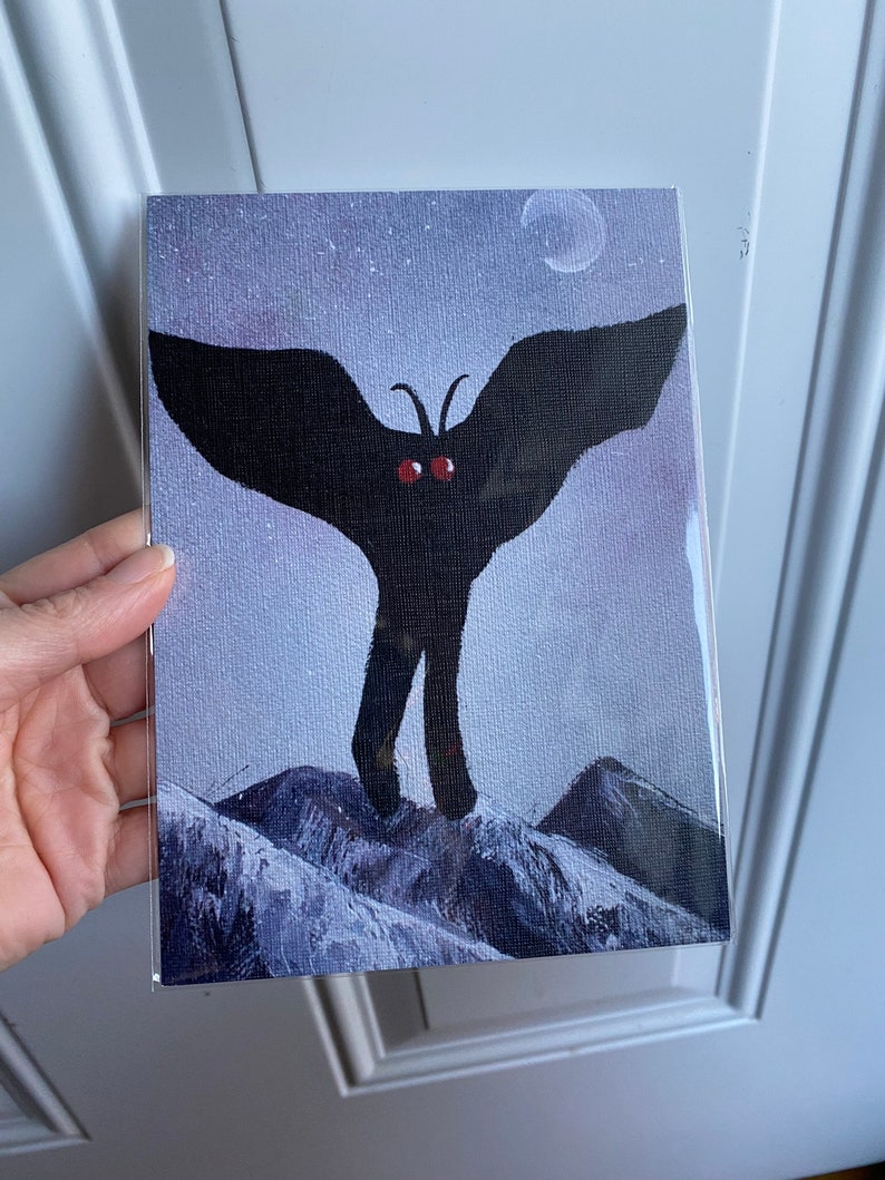 Mothman Art Print Cryptid Art Harbinger of Doom - Etsy