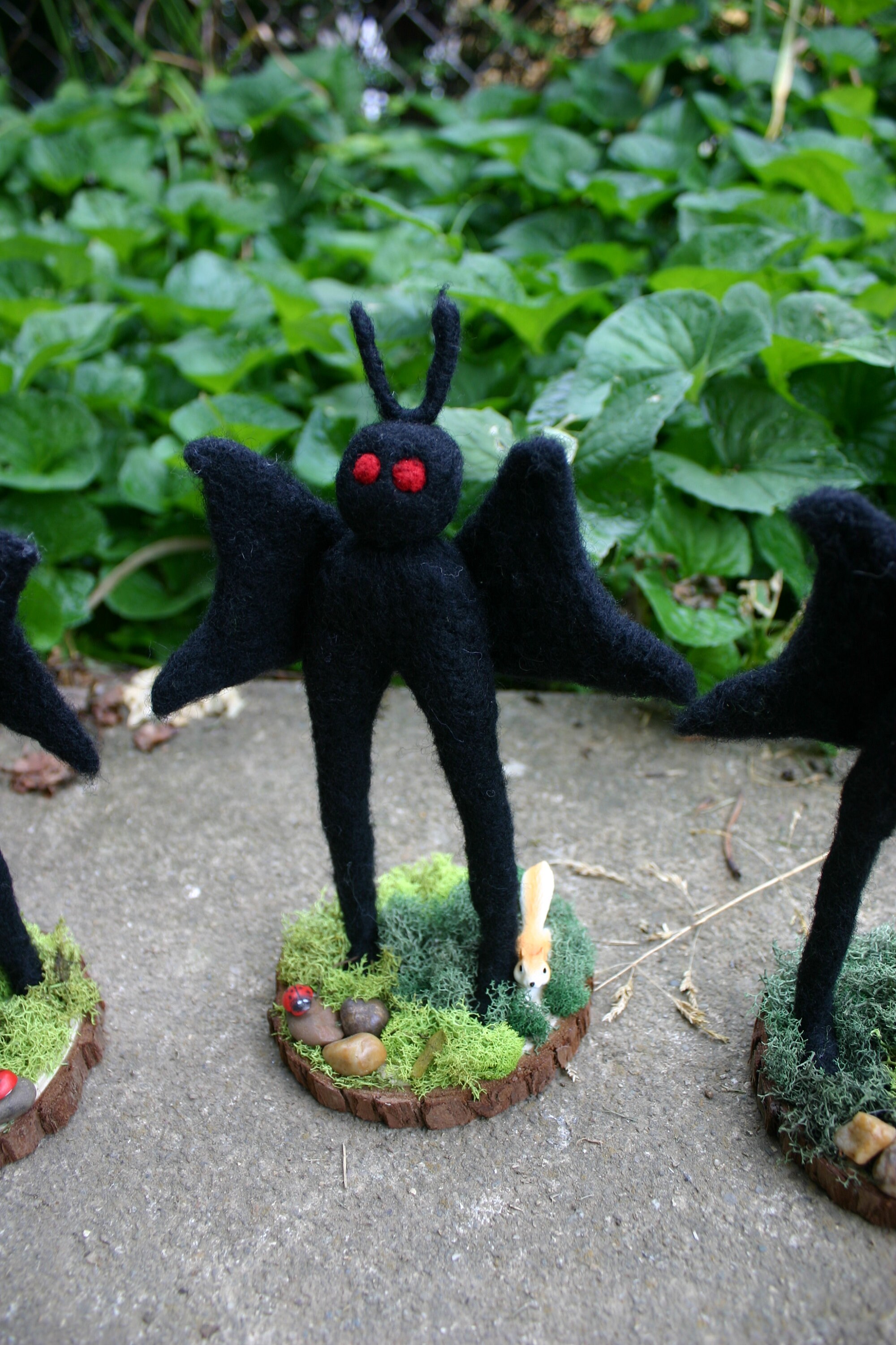 Mothman Sculpture Cryptid Art Felted Cryptid Mothman Art - Etsy