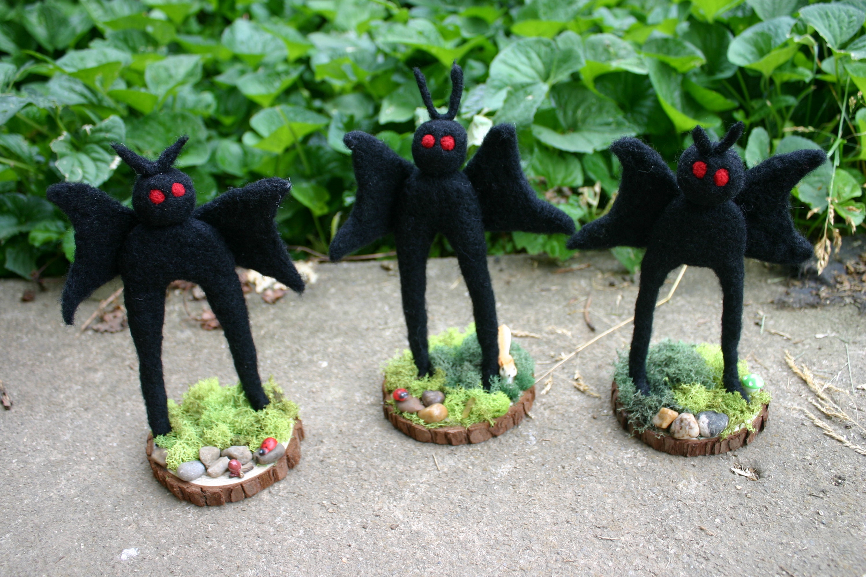Mothman Sculpture Cryptid Art Felted Cryptid Mothman Art - Etsy