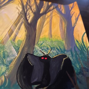 Mothman Sun Beam Art Print, Mothman Art, Fresno Nightcrawlers, Cryptid Art, Cryptozoology ...