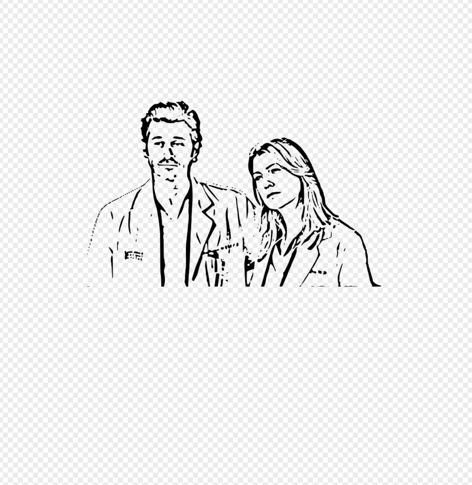 Meredith Grey and Derek Shepherd Grey's Anatomy Cricut | Etsy