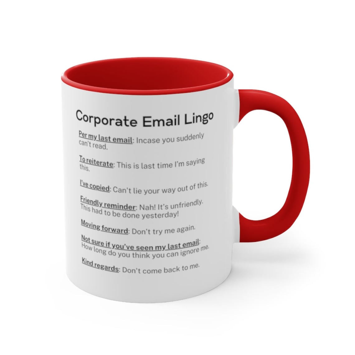 Corporate Email Lingo Email Lingo on Mug Office Humor Gift - Etsy