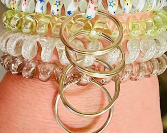 Spiral Keychain | Heart Keychain | Telephone Cord Keychain | Wrist Coil ...