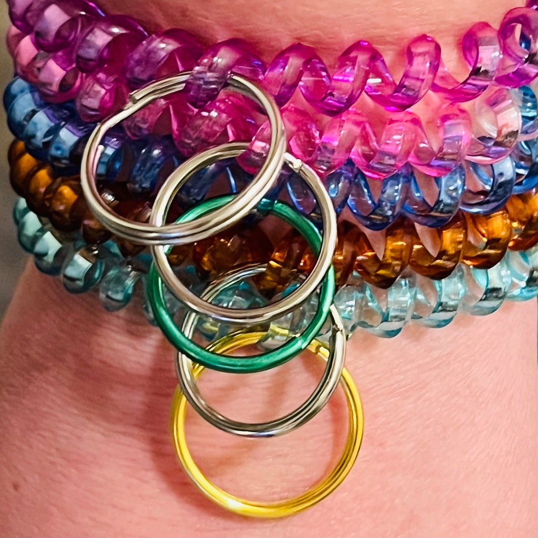 Spiral Keychain Telephone Cord Keychain Coil Keychain Wrist Coil ...