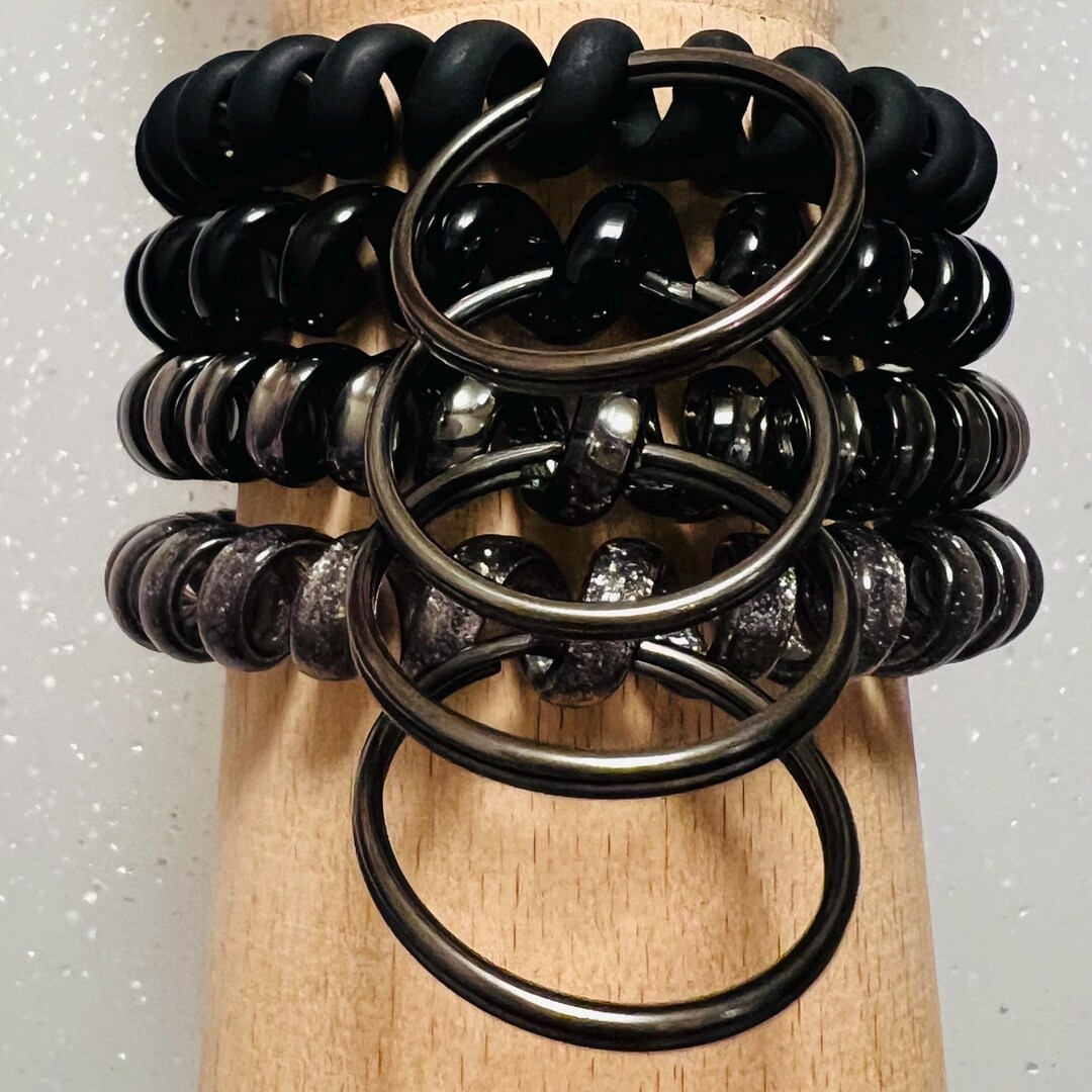 Spiral Keychain | Black Keychain | Gray Keychain | Telephone Cord ...