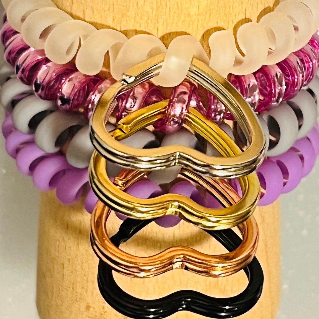 Spiral Keychain | Heart Keychain | Telephone Cord Keychain | Wrist Coil ...