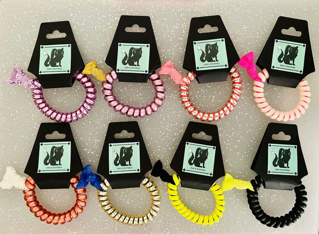 Spiral Hair Tie | W/ Ribbon Hair Tie | Coil Hair Tie | Jelly Hair Tie ...