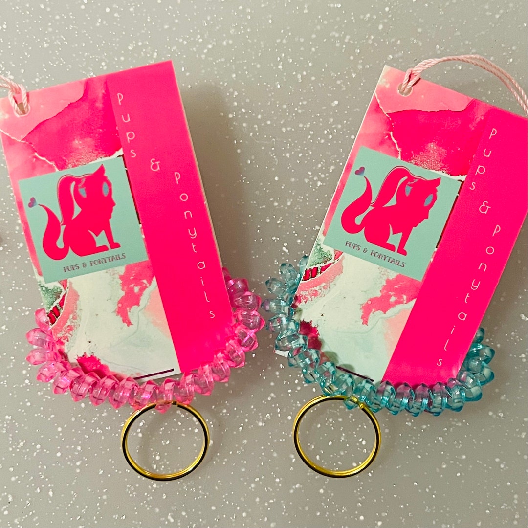 Spiral Keychain Telephone Cord Keychain Coil Keychain Wrist Coil ...