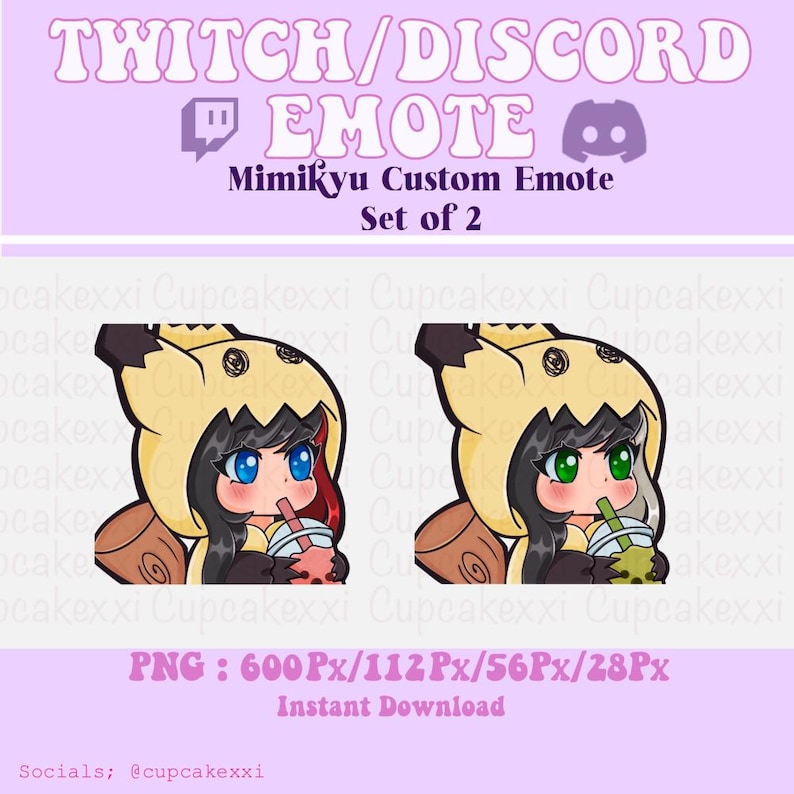 Mimikyu Set of 2 Emotes | Customizable | + Free Emote Gift | Twitch ...