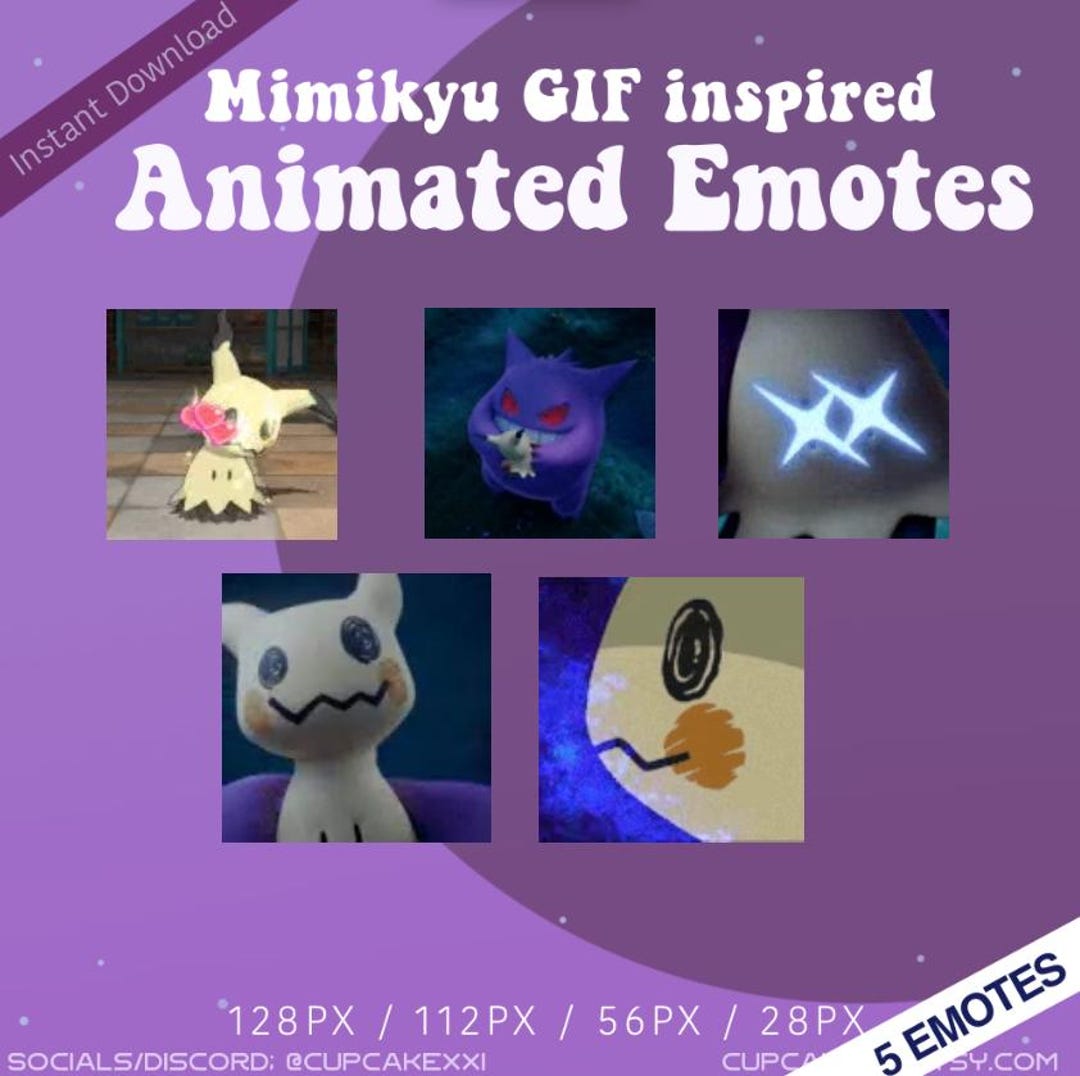5 Mimikyu Animated Emotes: GIF Pack (instant Download) | Pokemon ...