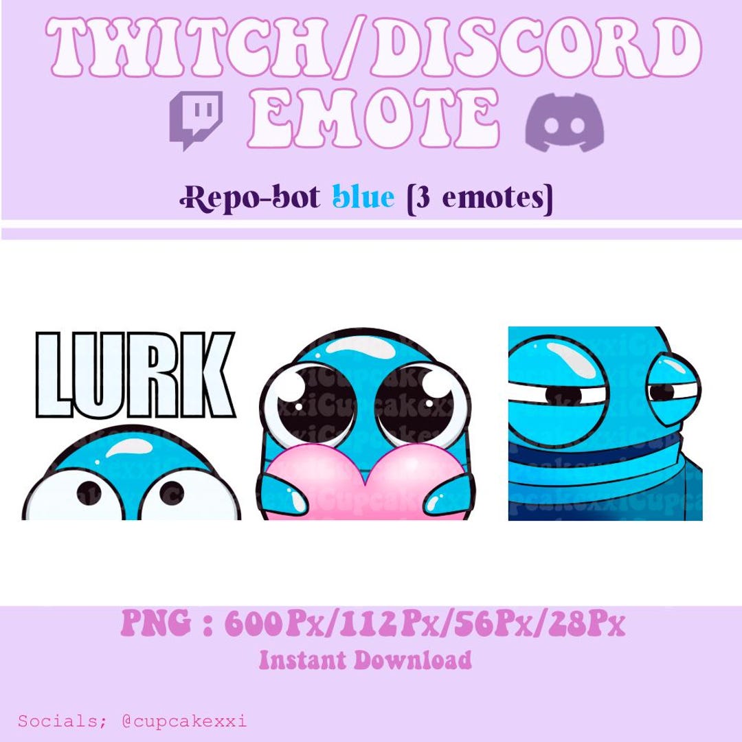 Repo Bot Blue | + 1 Free Emote | Twitch Emote & Discord Sticker - Etsy