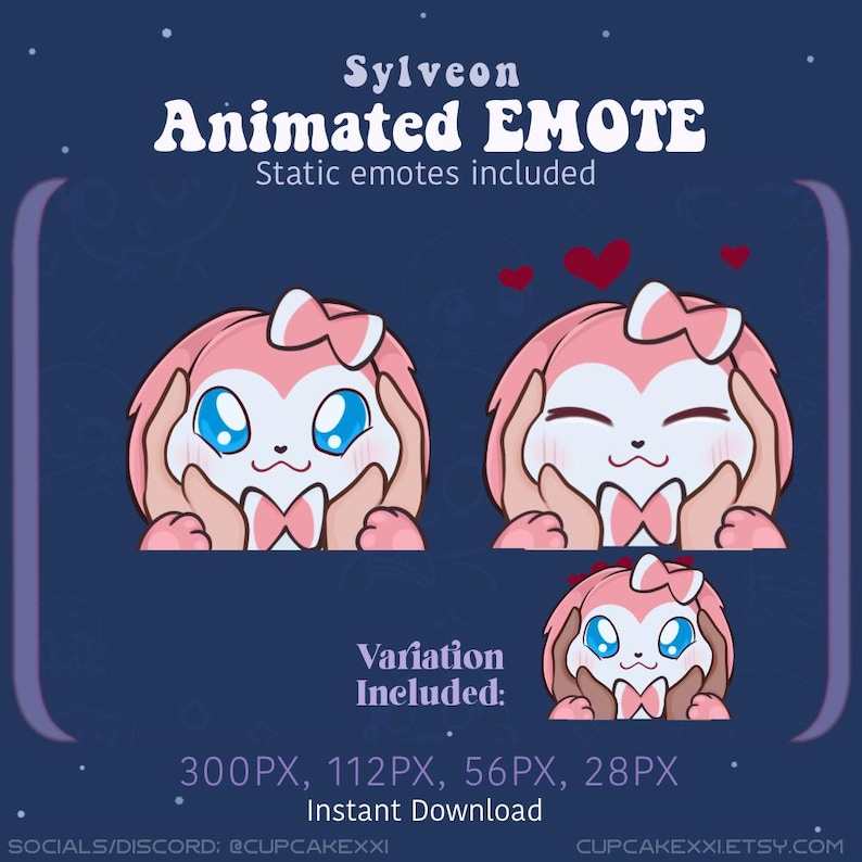Sylveon Animated Emote | Pokemon | Static and Variation Emote Included ...