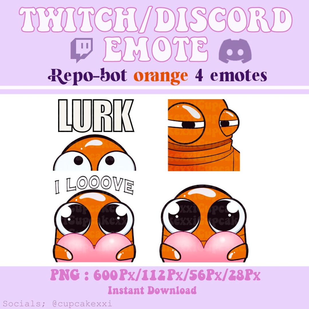 Repo Bot Orange | 4 Emotes | Twitch Emote & Discord Sticker - Etsy