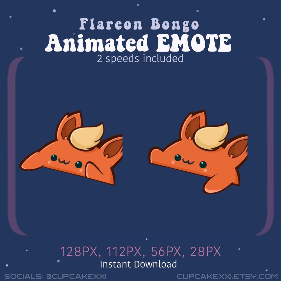 Flareon Bongo Animated Emote: Twitch/discord (digital Download) - Etsy