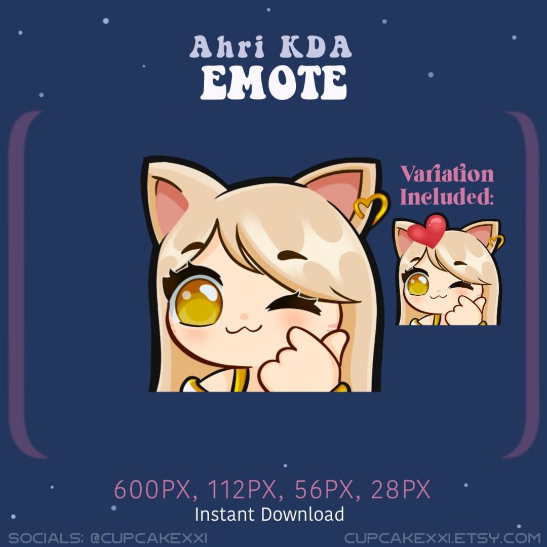 Ahri KDA Emote | Heart Emote | League of Legends | Twitch & Discord ...