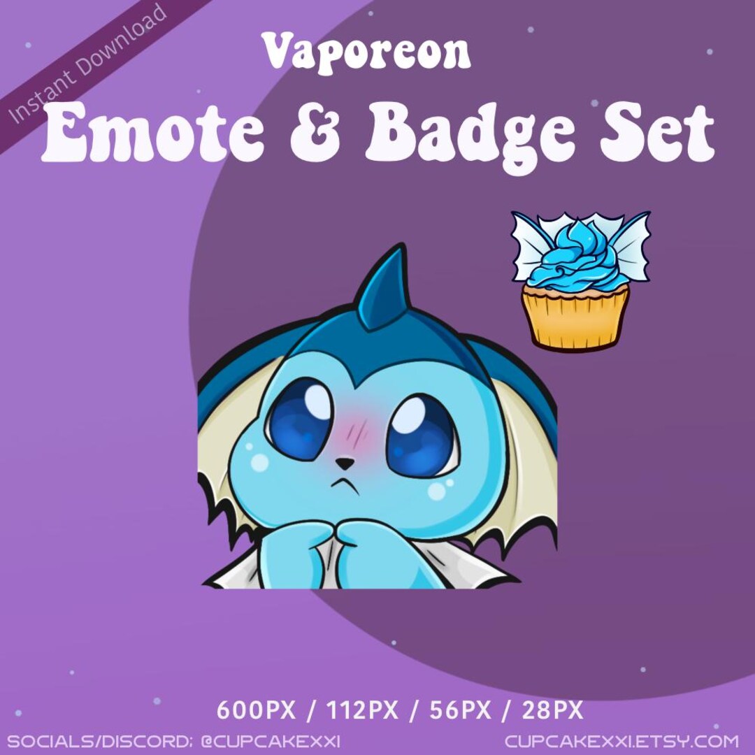 Vaporeon Emote and Sub-badge Set | Pokemon | Twitch (instant Download ...