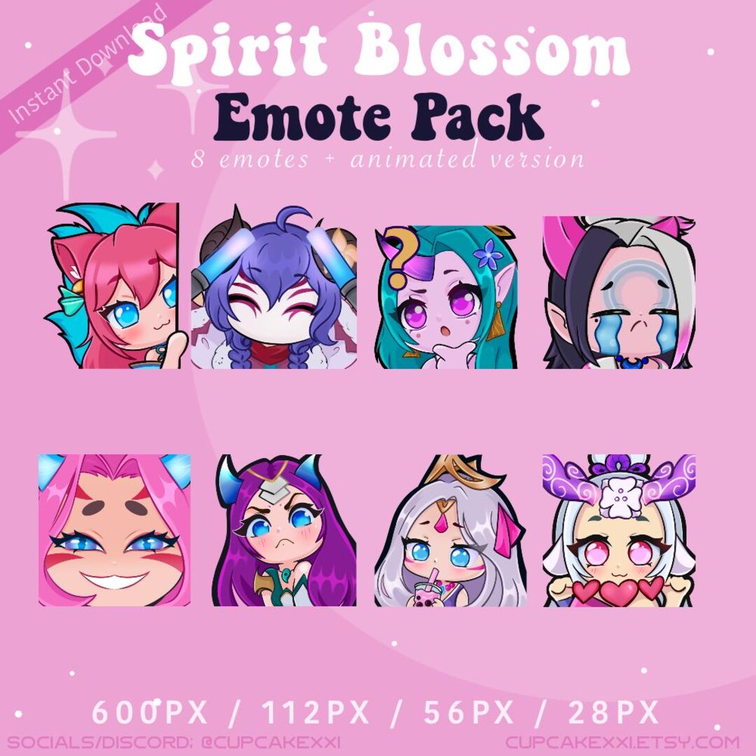 Spirit Blossom 8 Emotes Pack | League of Legends | Twitch & Discord ...