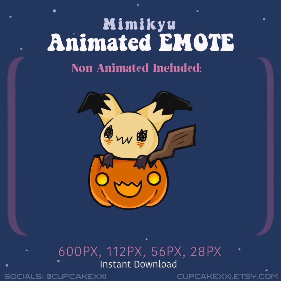 Mimikyu Pumpkin Animated Emote | Pokemon | Halloween | Twitch | Instant ...