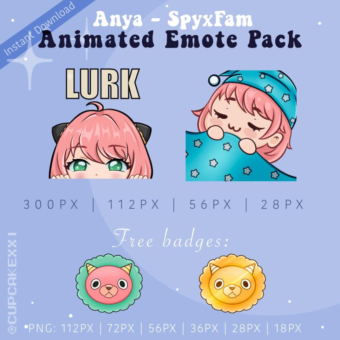 Anime Animated Emote Pack | Free Badges & Gifs Ready to Use | Spyxfam ...