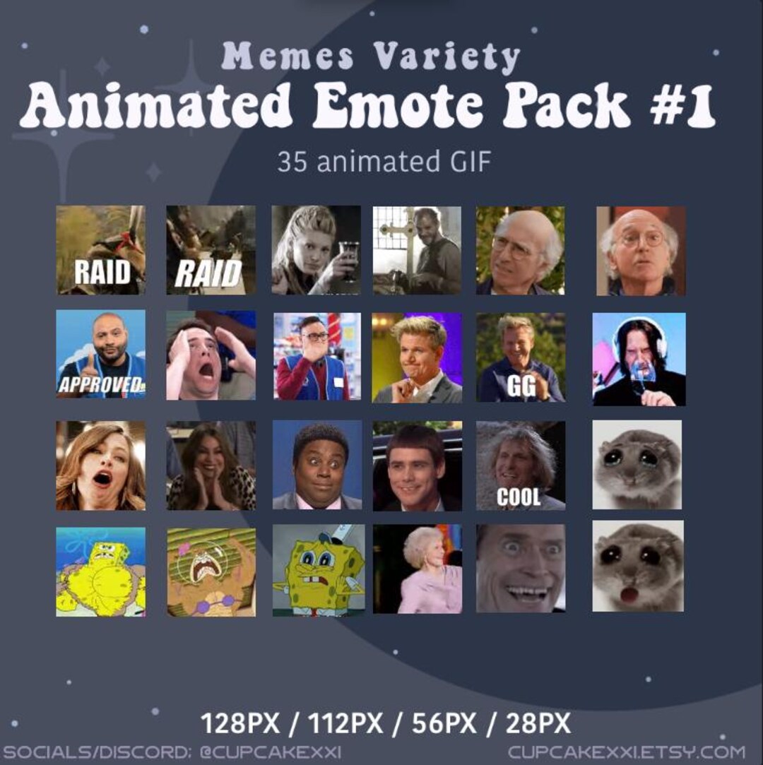 Memes Emote | 35 Animated Emotes | Funny GIF | Instant Download ...