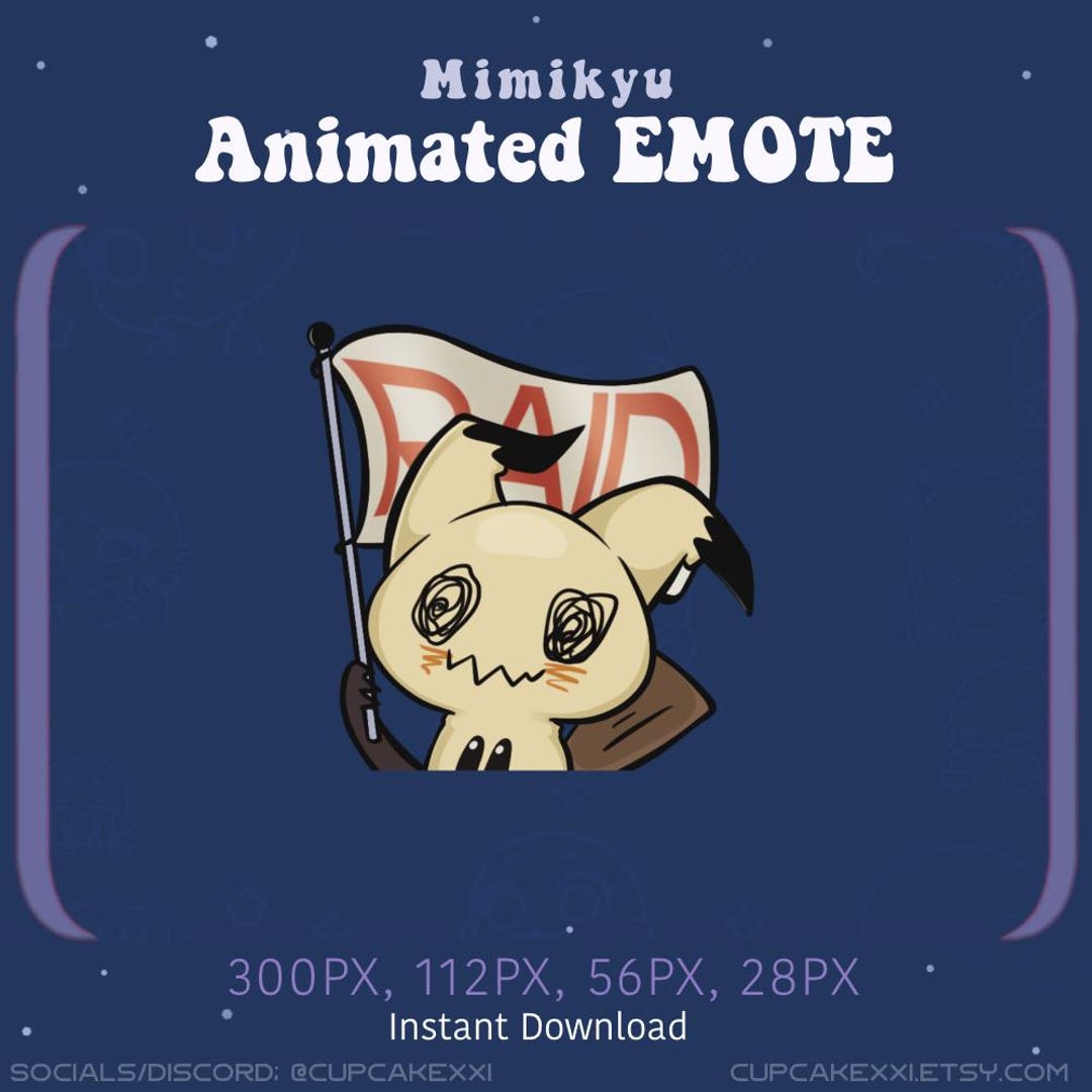 Animated Mimikyu RAID Emote Pack | Pokemon | Twitch and Discord Emotes ...