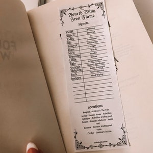 Fourth Wing Iron Flame Riders Signet List Book Mark DIGITAL - Etsy