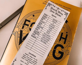 Fourth Wing Iron Flame Riders Dragons List Book Mark DIGITAL - Etsy UK