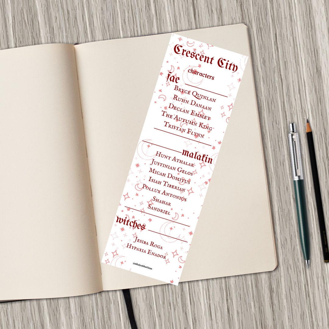 Crescent City Cheat Sheet Bookmark House of Earth and Blood Sarah J ...