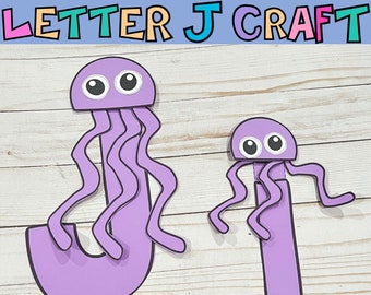 Letter J Jellyfish Craft: Alphabet Phonics Printable (digital Download ...