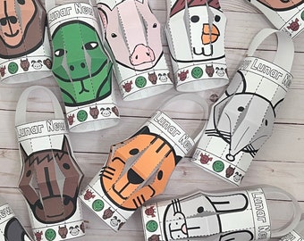 12 Chinese Zodiac Lanterns Craft Activity Chinese New Year CNY Coloring ...