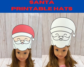 Santa Claus Paper Crown, Christmas Paper Hat for Kids, Instant Download ...